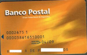 Bank Card: Banco Postal (Caixa Geral de Depositos, PortugalCol:PT-GM-0105