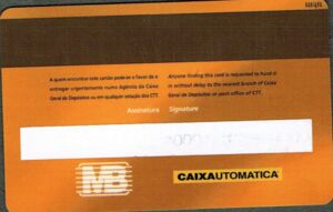 Bank Card: Banco Postal (Caixa Geral de Depositos, PortugalCol:PT-GM-0105