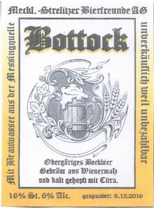 Drink Label: Bottock (Meckl.-Strelitzer Bierfreunde AG, Germany, Federal RepublicCol:DE-BEER-019251