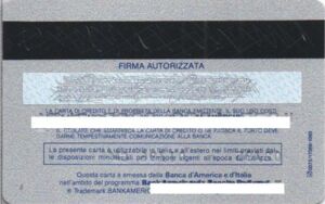 Bank Card: Bank Americard (Credito Romagnolo, ItalyCol:IT-VI-0115