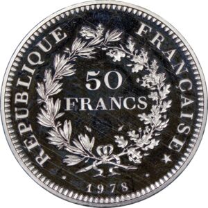 Coin: 50 Francs (Hercule - Piefort - Platinum) (France(1960~2001 ...