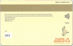 Bank Card: BT new sigla (Banca Transilvania, RomaniaCol:RO-VI-0182.03