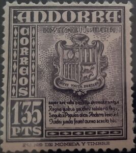 Stamp: Arms of Andorra (Andorra, Spanish Administration(National ...