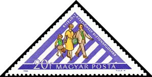 Stamp: Crossing the road in safety (Hungary(Traffic Education (1964 ...