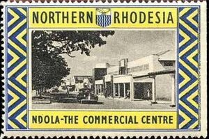 Stamp: Ndola - the commercial centre (Cinderellas(Northern Rhodesia ...