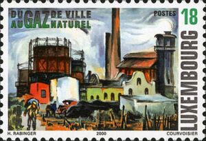 Stamp: Centenary (1900) of Esch-sur-Alzette Gas Works (LuxembourgMi:LU ...