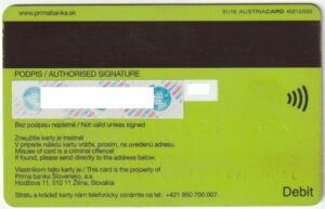 Bank Card: Prima Banka Gray (Prima banka Slovensko, SlovakiaCol:SK-MS ...