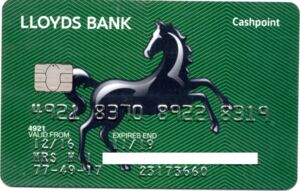 Bank Card: Lloyds bank Cashpoint (Lloyds TSB, United Kingdom of Great ...