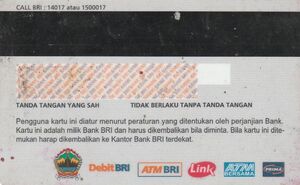 Tarjeta de Banco: Kartu Tani (BRI (Indonesia), IndonesiaCol:ID-GM-0141