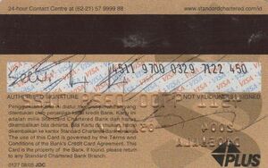 Bank Card: Standard Chartered (Standard Chartered, IndonesiaCol:ID-VI-0097