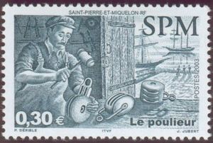 Stamp: Pulley Repairer (Saint Pierre and MiquelonMi:PM 882,Sn:PM 760,Yt ...