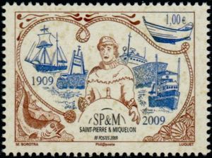 Stamp: Seaman and Ships (Saint Pierre and Miquelon(First Set of Stamps ...