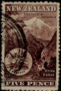 Stamp: Otira Gorge (New Zealand(First Pictorial Definitive Issue (1898 ...