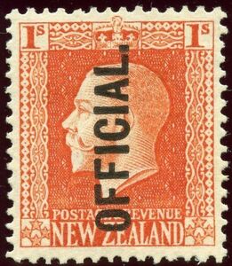 Stamp: King George V (New Zealand(Officials - King George V) Mi:NZ D29A ...