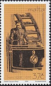 Stamp: Tram driver (Malta(Trams 1905-1929) Mi:MT 1351,Sn:MT 1170,Yt:MT 1317,Sg:MT 1381,WAD:MT038 ...
