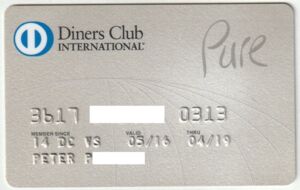 Bank Card: Diners Club - Pure (Diners Club International, SlovakiaCol ...