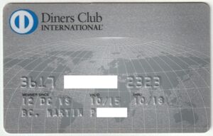 Bank Card: Diners Club INTERNATIONAL (Diners Club Austria, AustriaCol ...