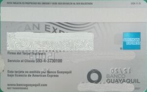 Bank Card: American Express (BANCO DE GUAYAQUIL, EcuadorCol:EC-AE-0003