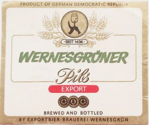 Drink Label: Wernesgruner Pils Export (VEB Exportbier Brauerei ...