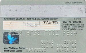 Bank Card: Visa Debit (Lloyds TSB, United Kingdom of Great Britain ...