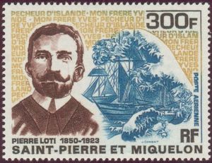 Stamp: Pierre Loti and Fishing Boats (Saint Pierre and MiquelonMi:PM ...