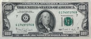 紙幣: 100 Dollars (アメリカ合衆国(1990 Federal Reserve Notes - Small Size 1990 ...