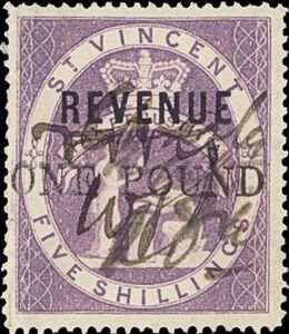 Stamp: Colonial badge (Saint Vincent and The Grenadines: Revenue Stamps ...