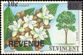 Stamp: Locust (Hymenaea coubaril) (Saint Vincent & The Grenadines ...