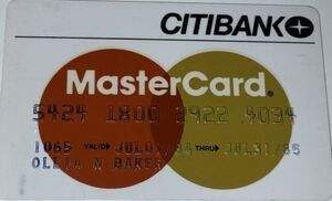 Bank Card: CITIBANK MasterCard (Citibank, United States of AmericaCol ...