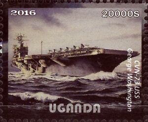 Stamp: CVN-73 USS George Washington (Uganda: Illegal Stamps(Warships ...