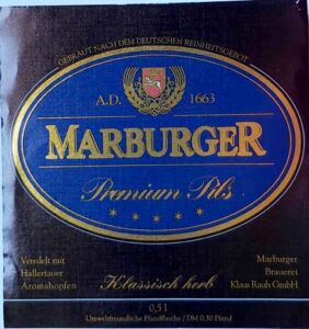 Drink Label: Marburger Premium Pils (Marburger Brauerei, Germany ...