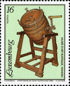 Stamp: Old Butter Chum (Country Art Museum at Vianden) (Luxembourg ...