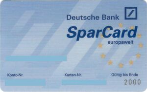 Bank Card: Deutsche Bank Sparkarte 08-98 (Deutsche Bank, Germany ...