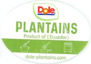 Pegatina de Fruta: Dole Plantains (EcuadorCol:EC-FR-01981