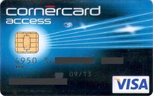Bank Card: cornercard acces VISA (Corner Banka SA, SwitzerlandCol:CH-VI ...