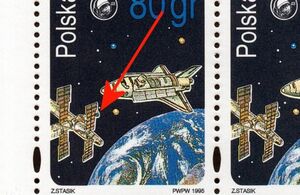 Stamp: Russian orbital station, American shuttle - Mini Sheet (Poland ...