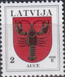 Selo: Coat of Arms of Auce (Letônia(Definitive Issue - Coats of Arms ...