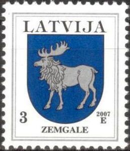 Stamp: Coat of Arms of Zemgale (Latvia(Definitive Issue - Coats of Arms ...