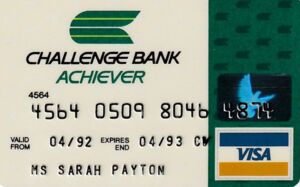 Bank Card: Challenge Bank Achiever (Challenge Bank, AustraliaCol:AU-VI-0043