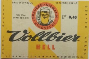 Drink Label: Vollbier Hell (Brauerei Niemann, Germany, Democratic ...