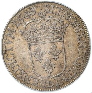 Coin: 1 Ecu (Louis XIII. D - Lyon ∵) (France(1610~1643 - Louis XIII ...
