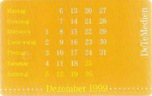 Karta telefoniczna: DeTeMedien-Kalender 1999 - Dezember (Deutsche ...