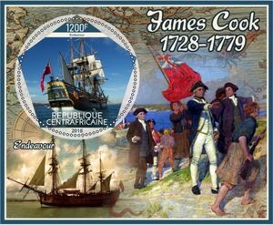 الطابع: Great People James Cook (جمهورية أفريقيا الوسطى: طوابع غير ...