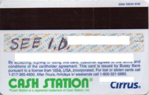 Bank Card: Check Card (Busey Bank, United States of AmericaCol:US-VI-0952