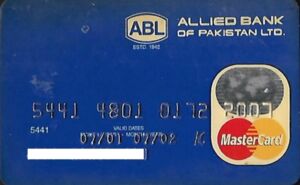 Bank Card: Allied Bank (Allied Bank, PakistanCol:PK-MC-0010