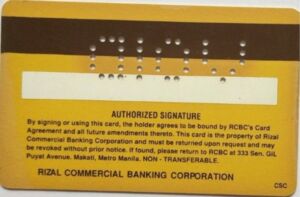 Bank Card: Credit Card (Rizal Commercial Banking Corporation ...