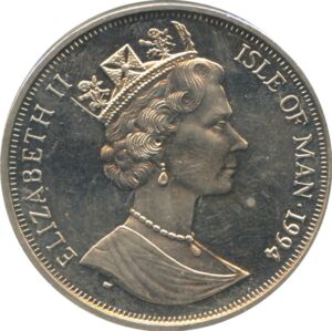 Moneda: 1 Crown (25th Anniv. of First Concorde Flight) (Isla de Man(I77 ...