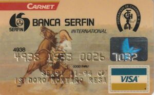 Tarjeta de Banco: Banca Serfin (Banca Serfin, MéxicoCol:MX-VI-0134