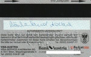 Bank Card: Bank Austria (Bank Austria, AustriaCol:AT-VI-0022