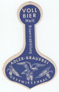 Drink Label: Adler Vollbier Hell (Adler Brauerei Oberwiesenbach ...
